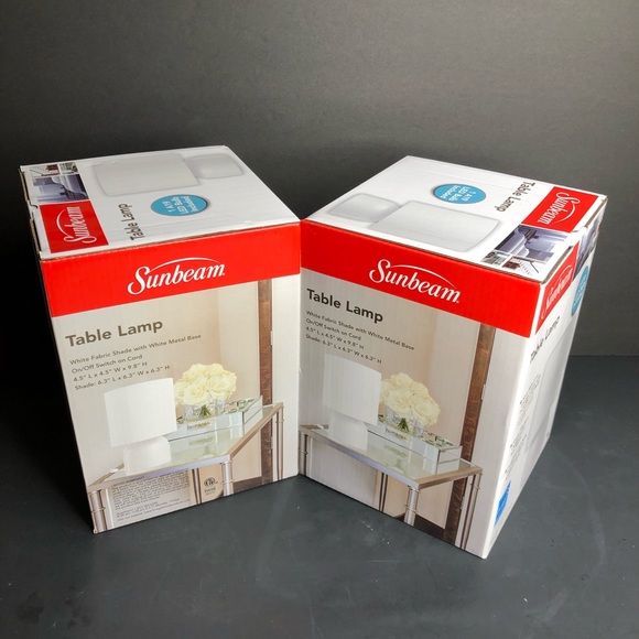 Sunbeam | Accents | 2 Sunbeam Led Table Lamps White Shade Nib | Poshmark